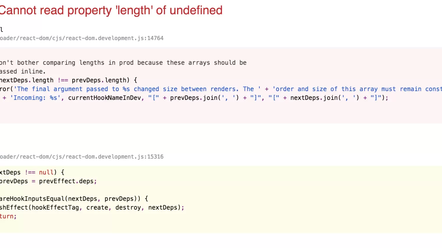 How to overcome warning 'React has detected a change in the order of Hooks'?